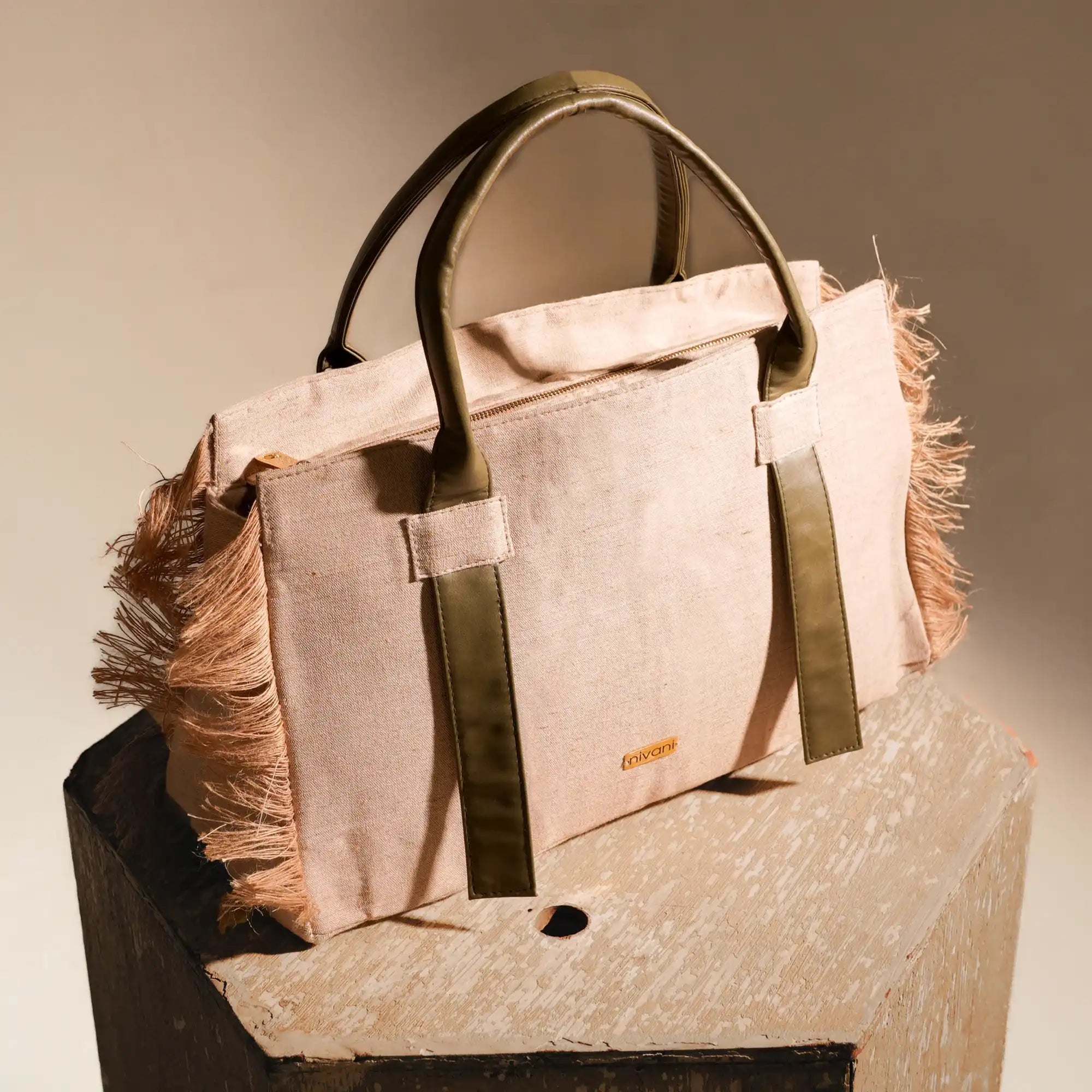 THE OLIVE FRINGE TOTE – NIVANI OFFICIAL STORE